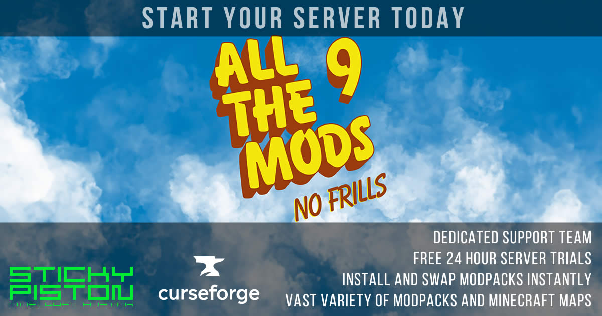 All the Mods 9 - No Frills Server Hosting All the Mods 9 - No Frills Server Hosting