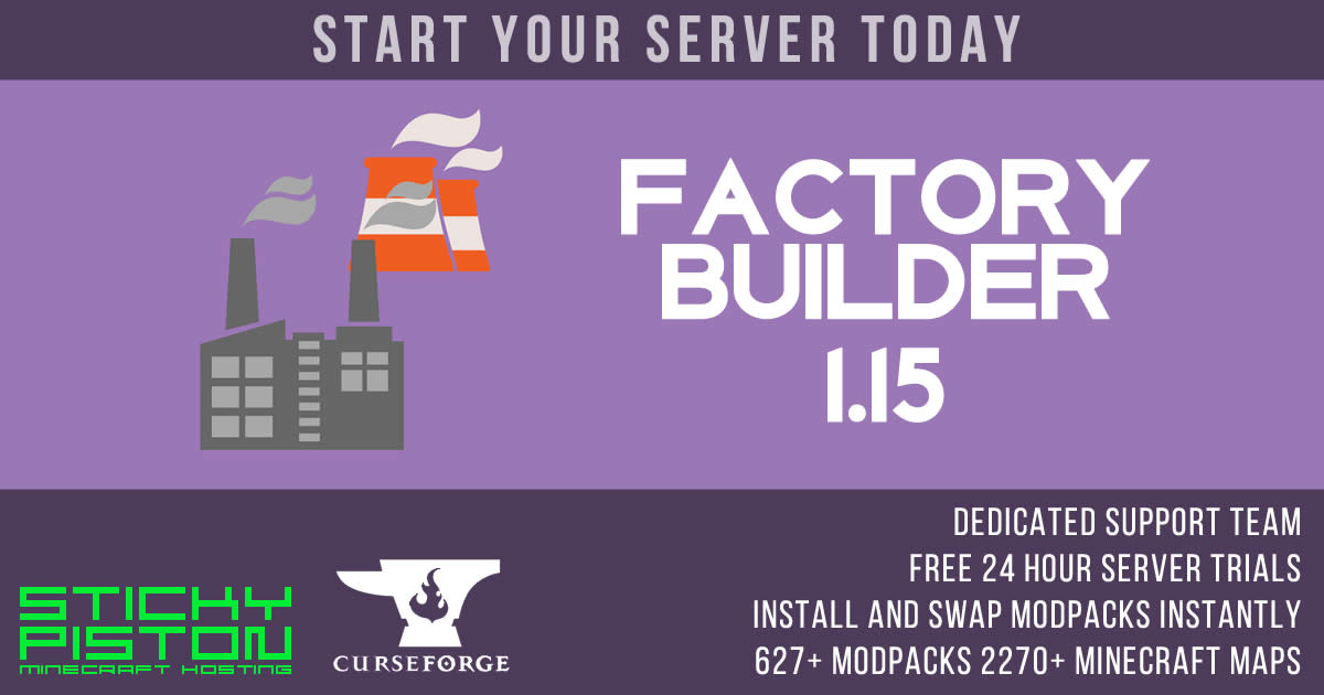 Curse : Factory Builder 1.15 Server Hosting | StickyPiston.co